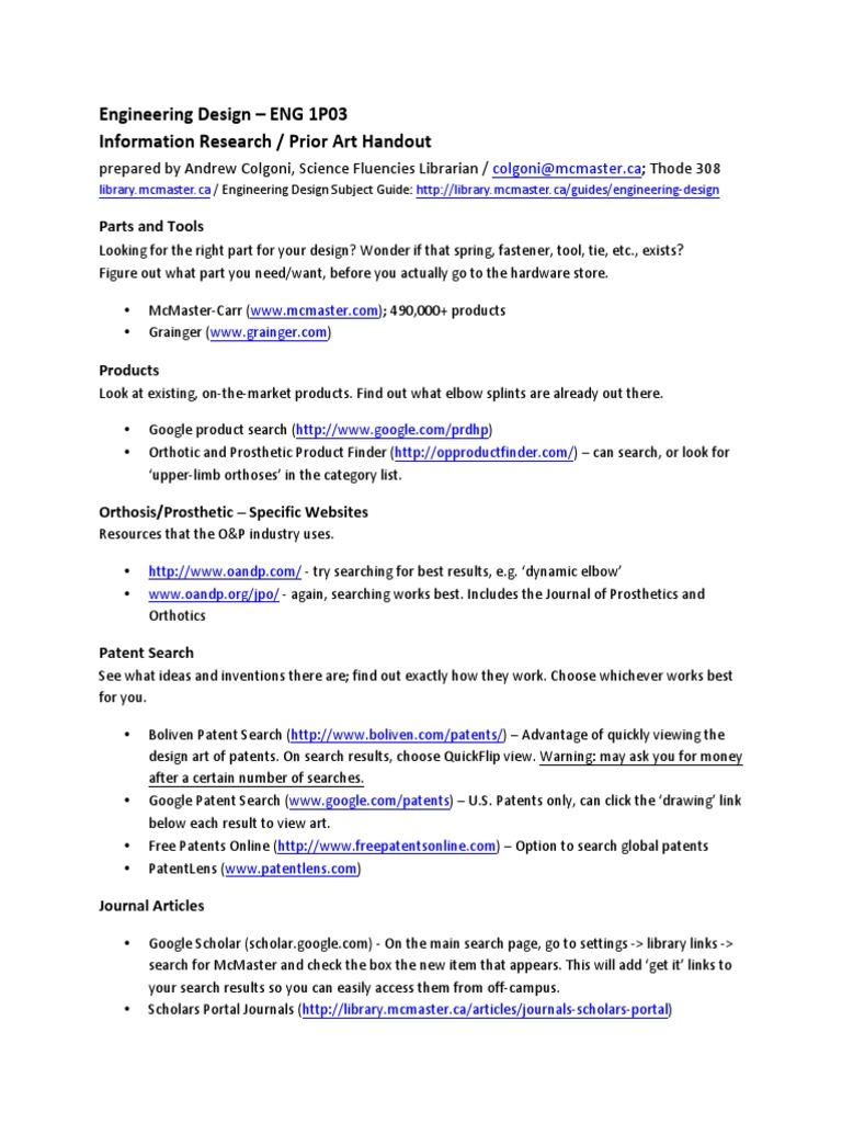 Engineering Design Handout 2012 | PDF | Information Science | World ...