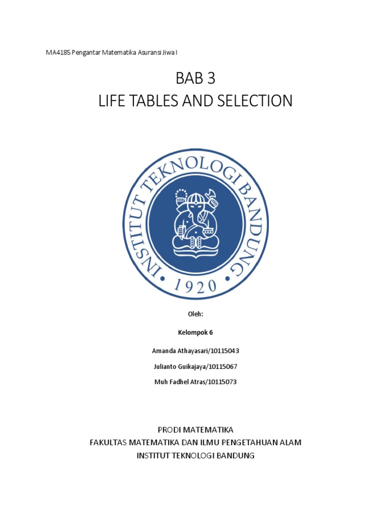 Rangkuman Actuarial Math For Life Contingent Risks: Chapter 3 | PDF