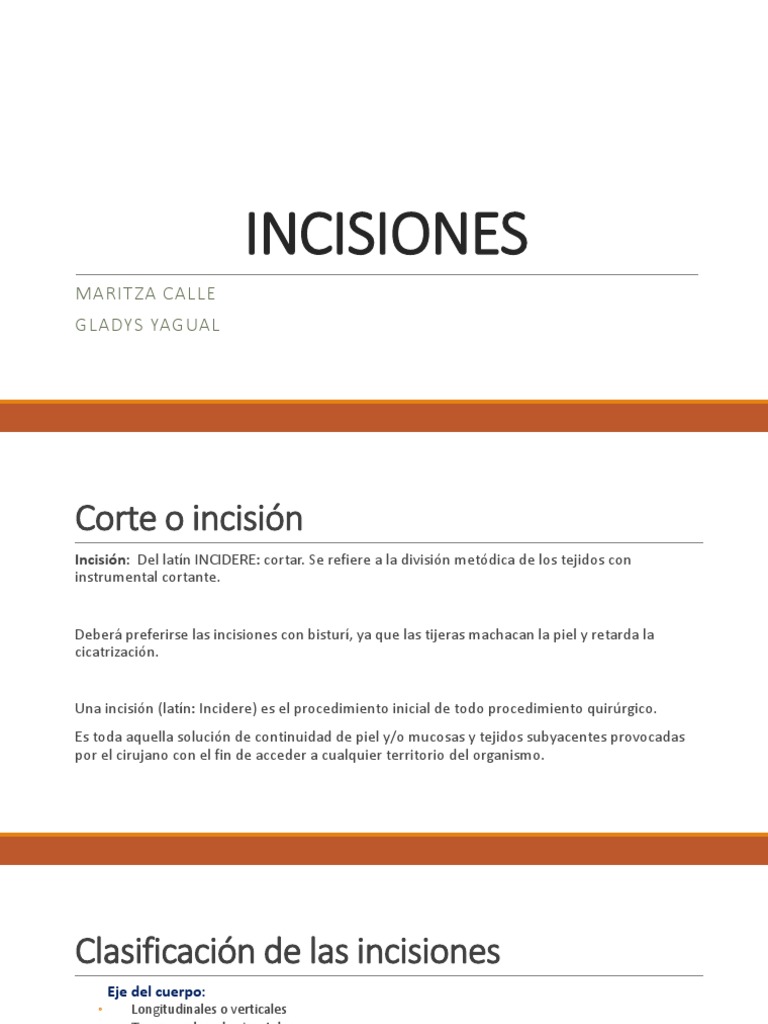 Tipos de Incisiones Quirúrgicas Detalladas | PDF | Abdomen | Pulmón