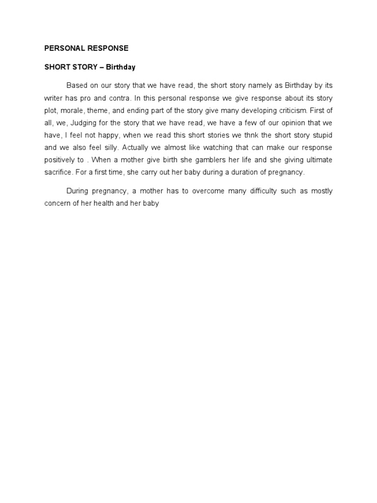 Personal Response & Formal Letter | PDF | Business