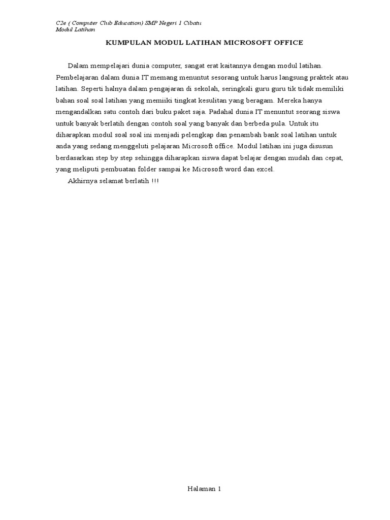 Modul Word Dan Excel | PDF