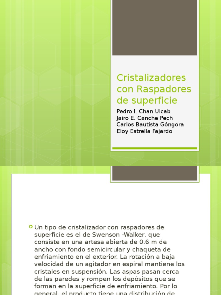 Cristalizador Swenson-Walker en operación | PDF