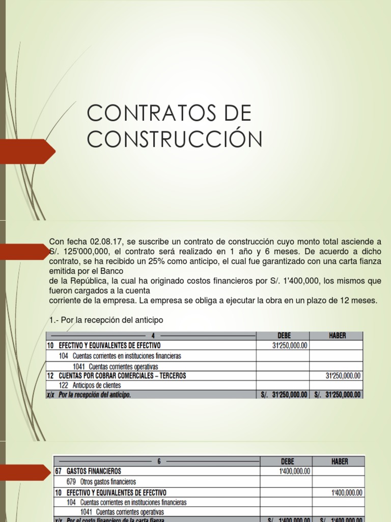 Contratos de Construcción Caso Practico | PDF