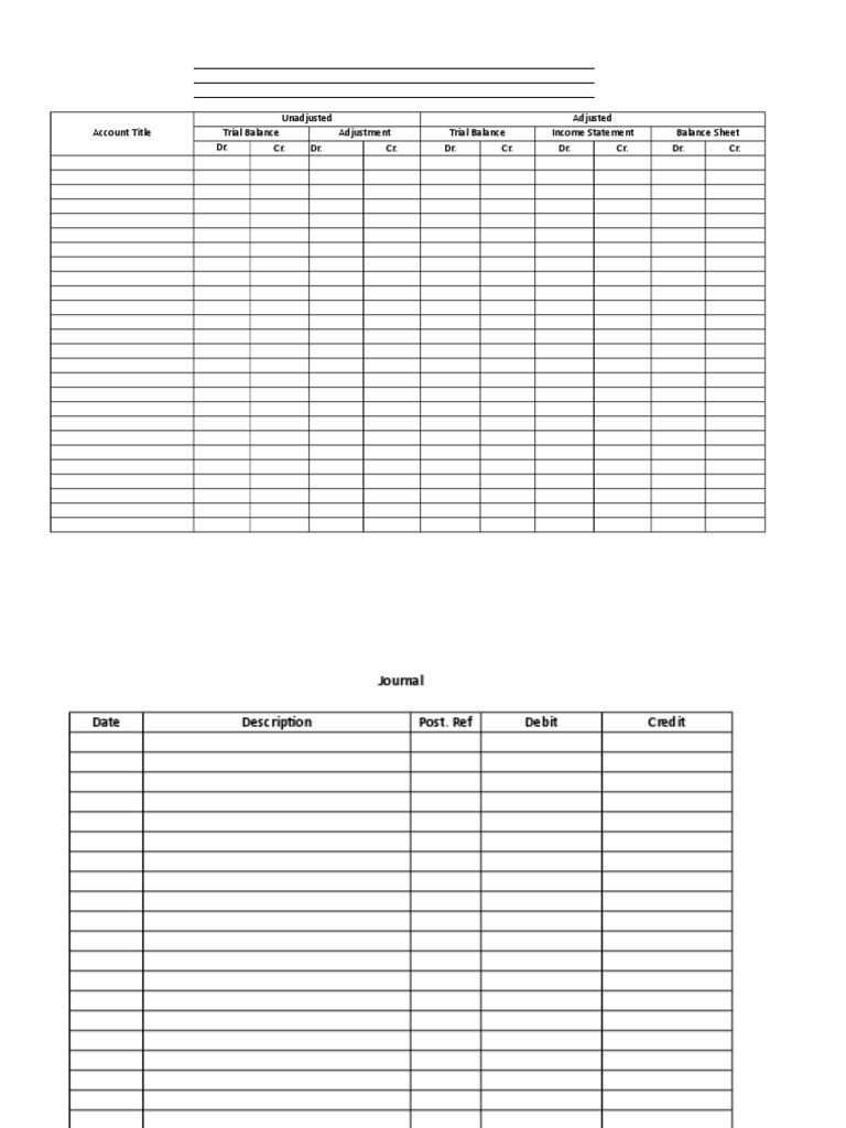Account Title Unadjusted Adjusted Trial Balance Adjustment Trial ...