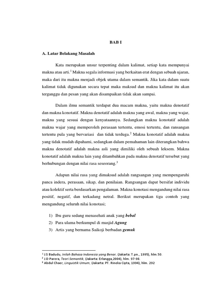 Makna Denotatif dan Konotatif dalam Bahasa | PDF