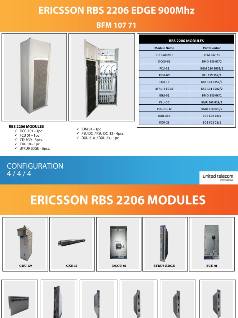 Ericsson RBS2206 EDGE 900Mhz Cabinet PDF | PDF