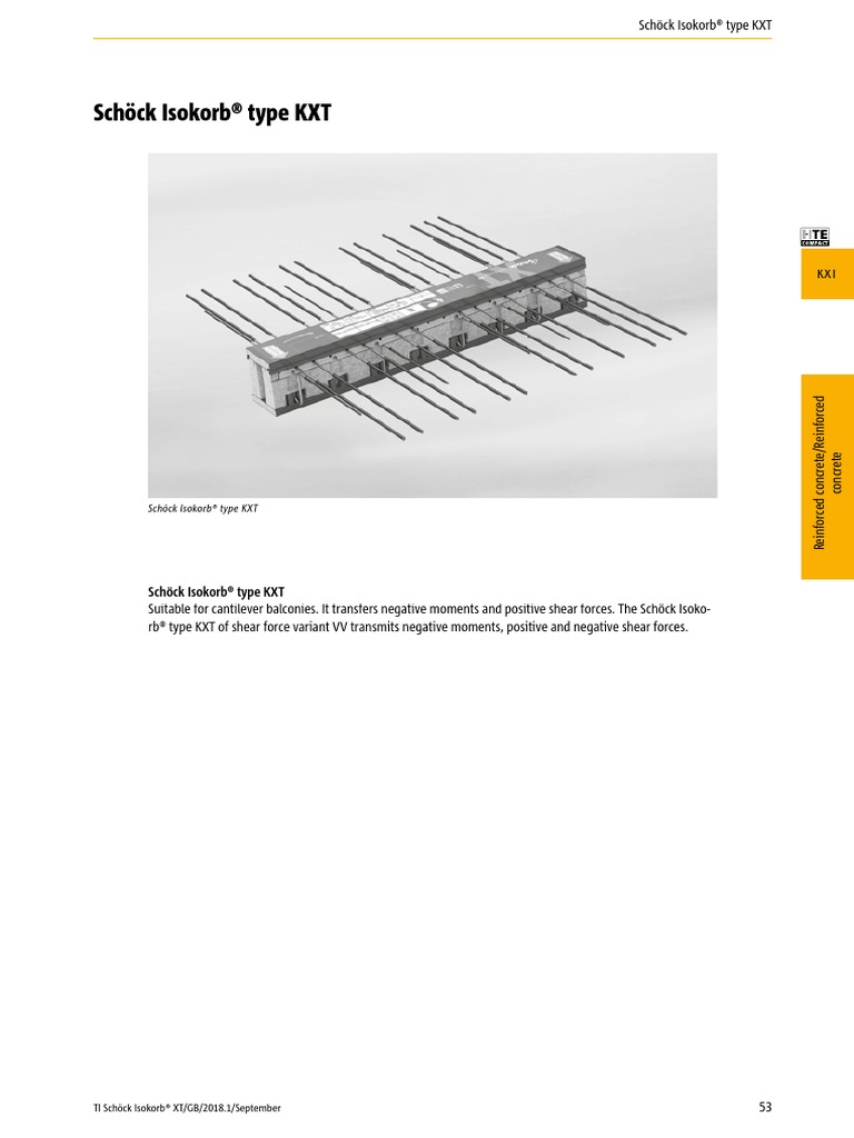 Technical Information Schoeck Isokorb Type KXT | PDF | Reinforced Concrete | Concrete