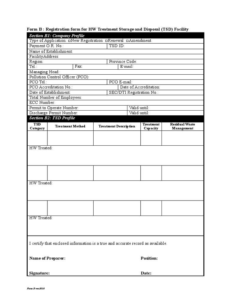 Form TSD Ver2018 | PDF