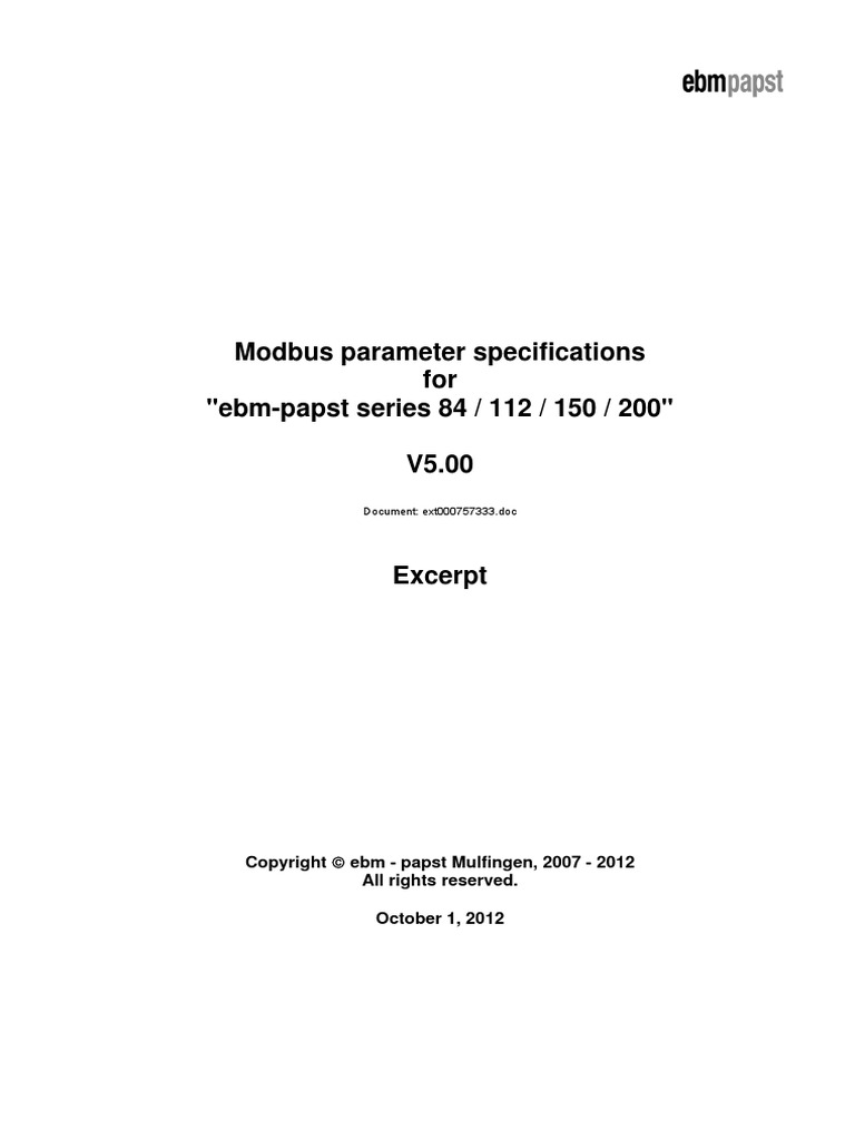 MODBUS Parameter Specifications V5.00 | PDF | Computer Engineering | Computer Architecture