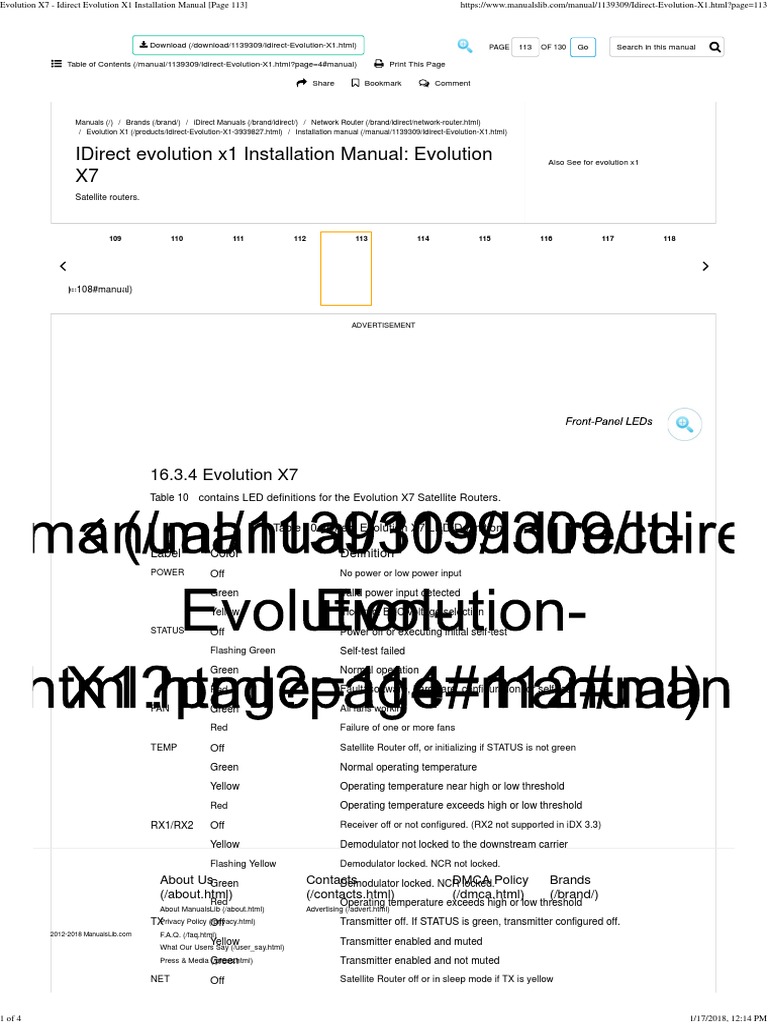 Evolution X7 - Idirect Evolution X1 Installation Manual (Page 113 ...