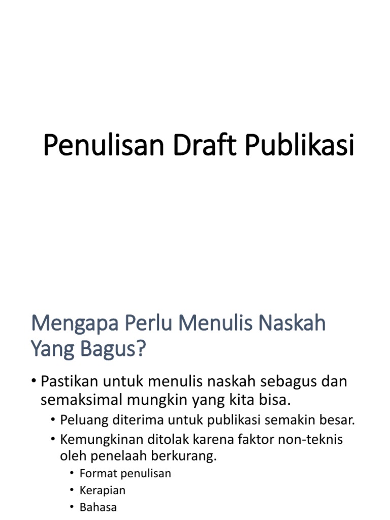 Kuliah Penulisan Draft Publikasi | PDF