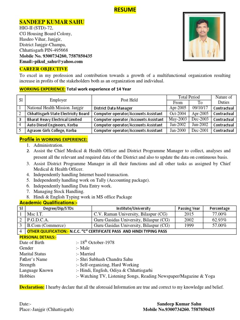 Resume Sandeep | PDF | Business
