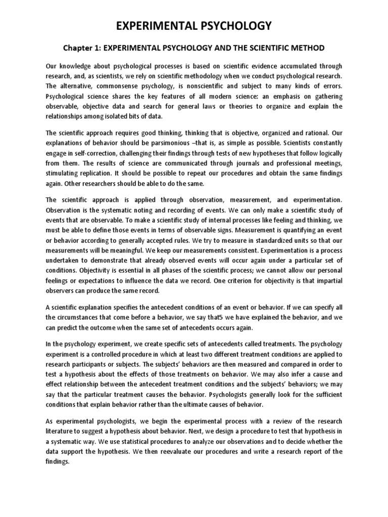 Experimental Psychology Methodology | PDF | Scientific Method | Experiment