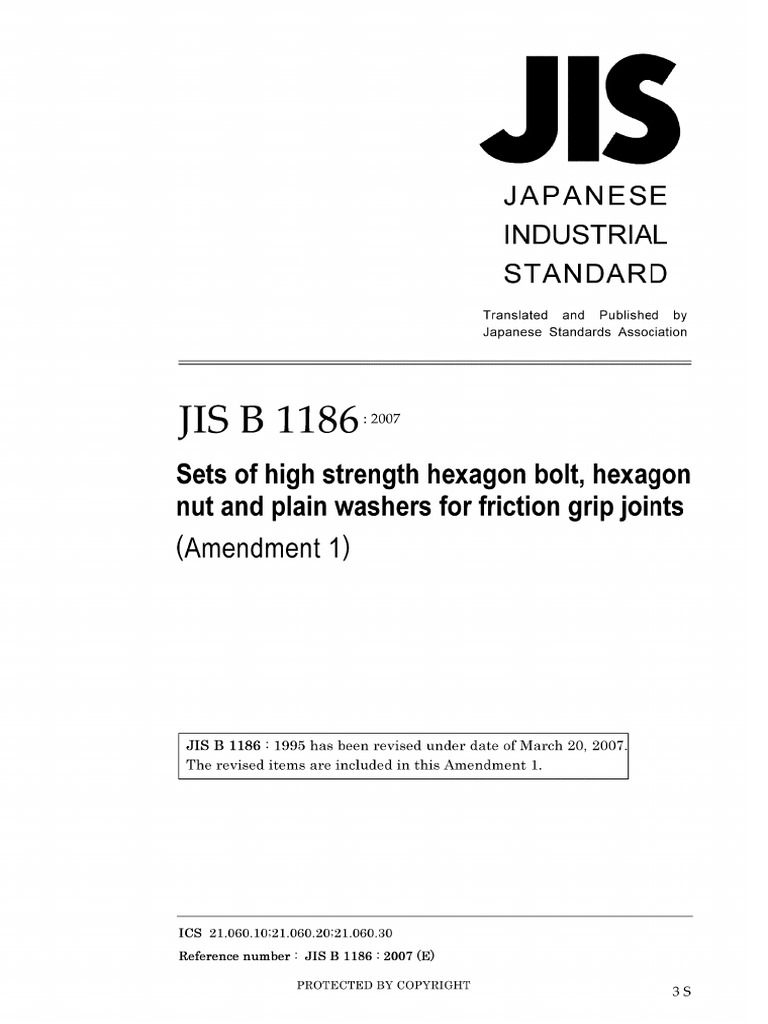 Jis B 1186 Amd 1-2007 | PDF