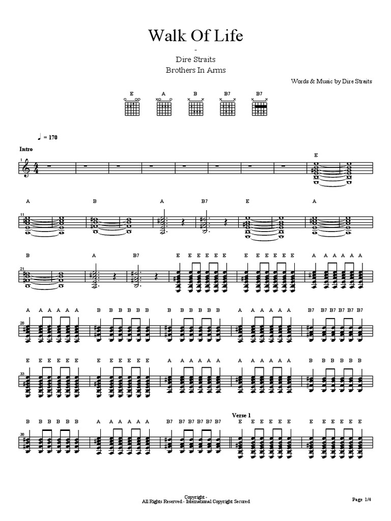 Dire Straits - Walk of Life (Ver 2) | PDF | Warner Bros. Records