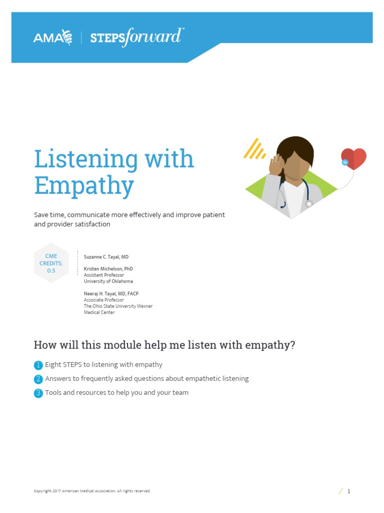 Listening With Empathy | PDF | Empathy | Nonverbal Communication