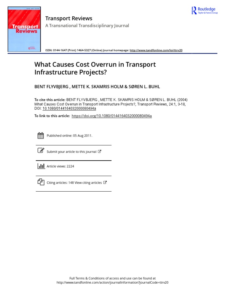 What Causes Cost Overrun in Transport Infrastructure Projects? | PDF ...