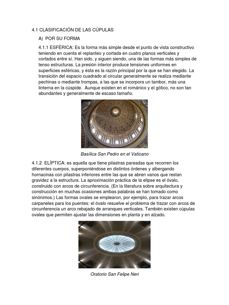 Tipos de Cúpulas en Arquitectura | PDF | Hazme | Bóveda (Arquitectura)