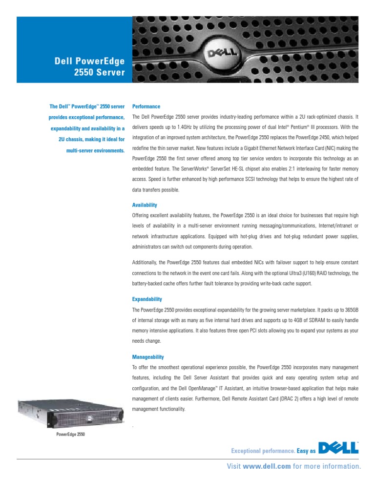 Dell Poweredge 2550 Spec | PDF | Network Interface Controller ...