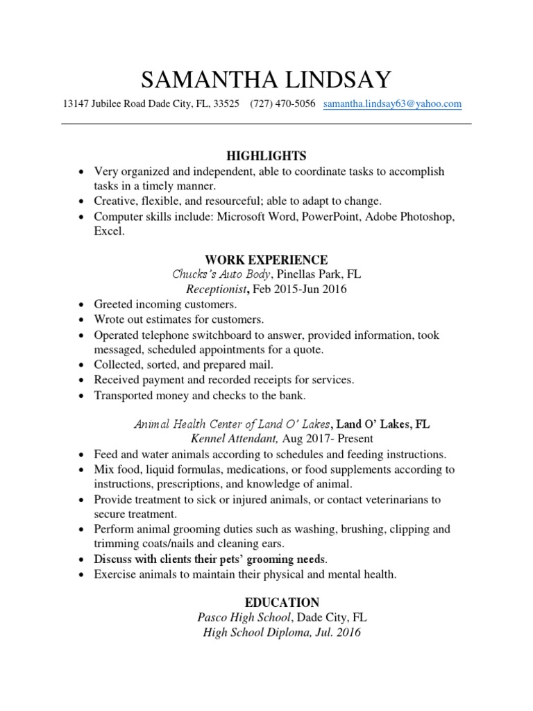Resume - Samantha L | PDF