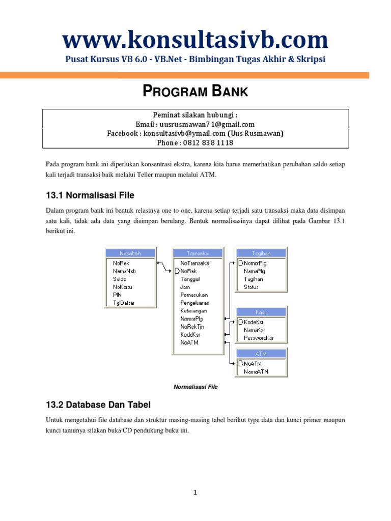 Aplikasi Atm Bank Vb6 | PDF