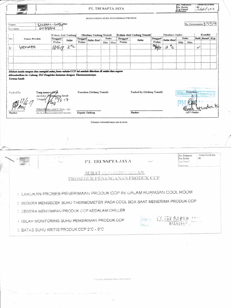 Monitoring Suhu CCP | PDF