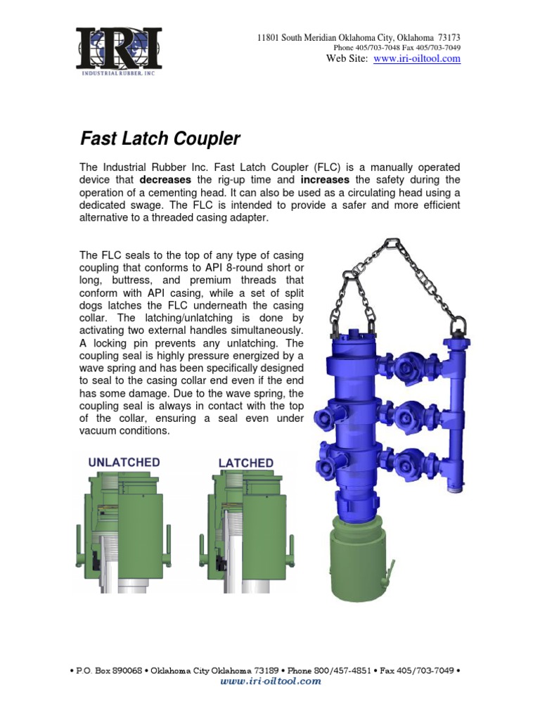 Fast Latch Coupler for Cementing Heads | PDF