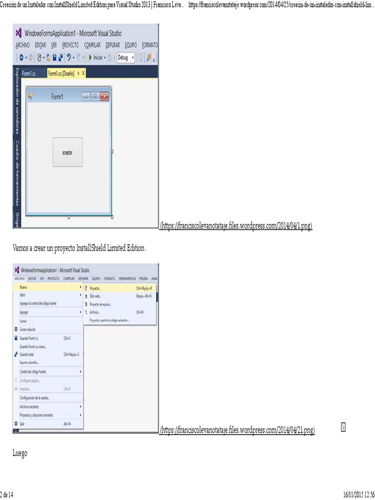 T9 - InstallShield Limited Edition - Creación de Un Instalador para Visual Studio 2013 | PDF ...
