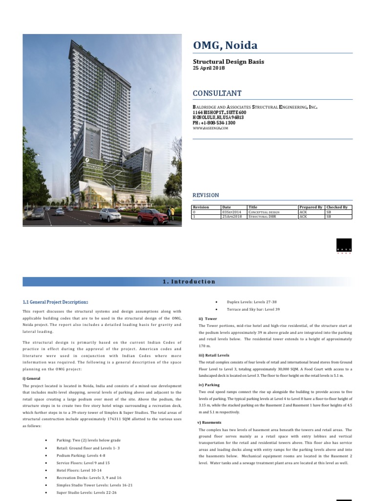 2018-04-05 Structural Design Basis - R1 PDF | PDF | Beam (Structure ...