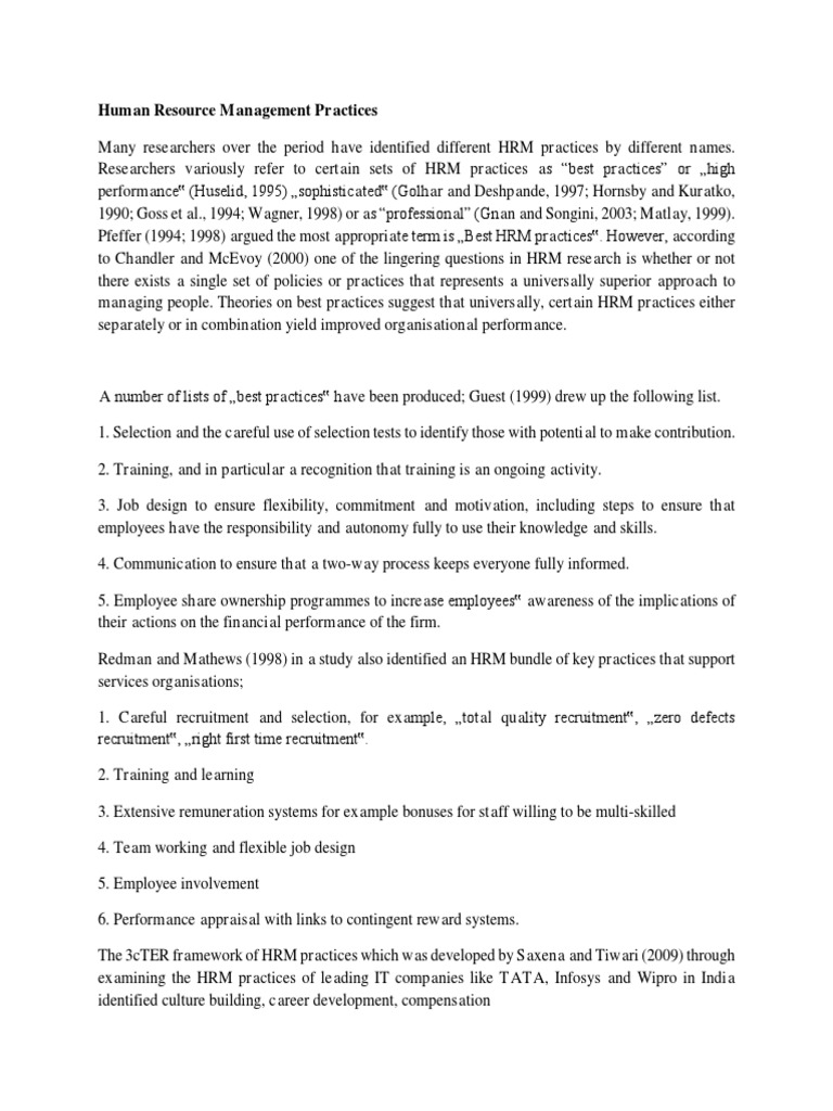A A A A: Hum N Resource M N Gement PR Ctices | PDF | Industrial And ...