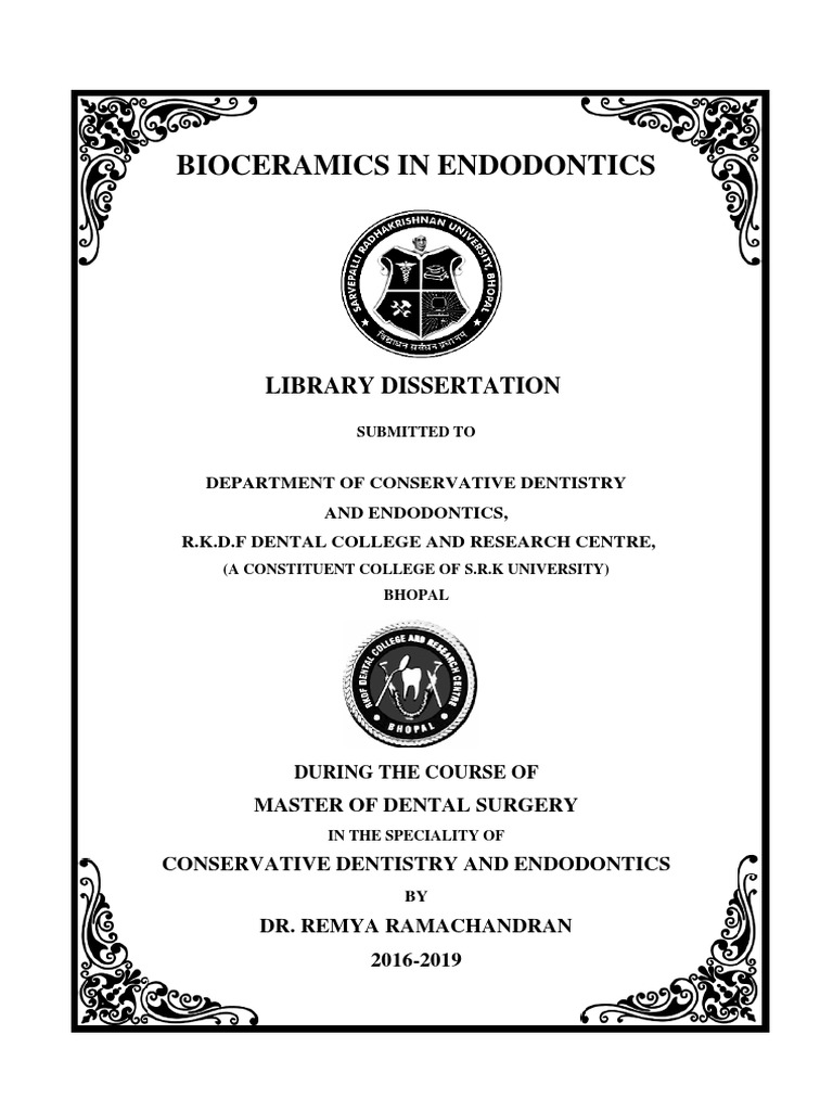Bioceramics in Endodontics Dissertation | PDF