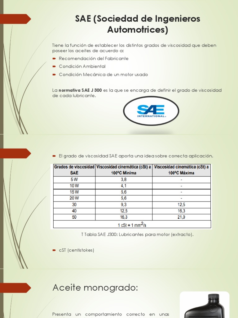 SAE (Sociedad de Ingenieros Automotrices) | PDF | Lubricante | Química