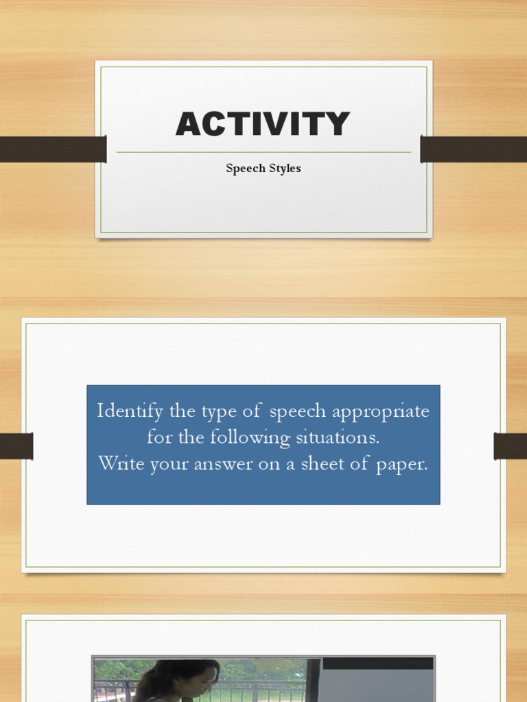 Identifying Speech Styles in Context | PDF | Learning | Communication