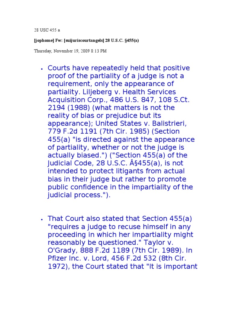 28 USC 455 A | PDF | Judicial Disqualification | Judge