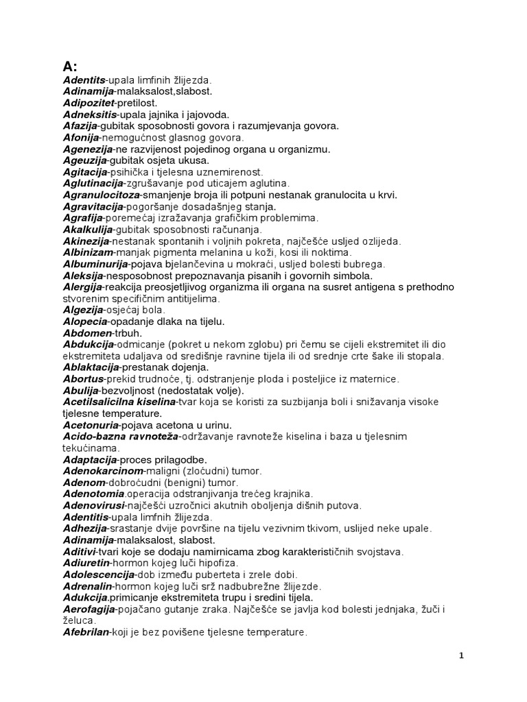 Medicinska Terminologija | PDF
