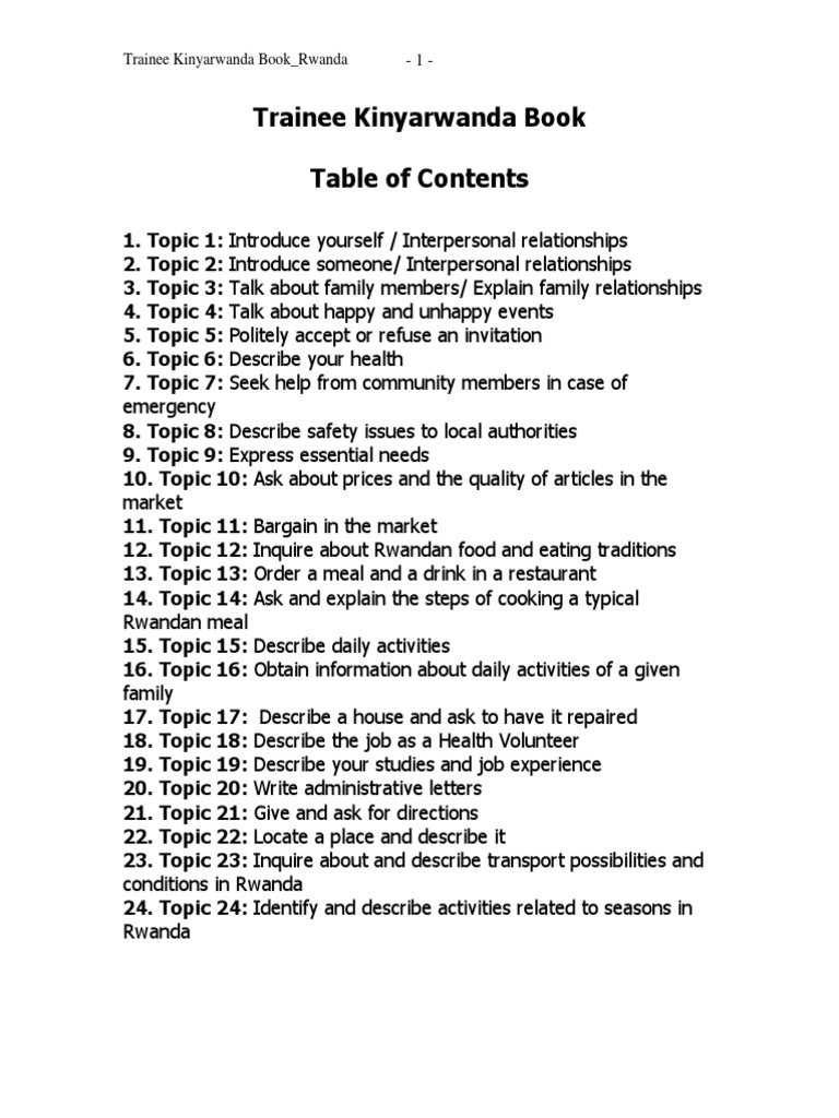Kinyarwanda Language Training Guide | PDF | Grammatical Number ...
