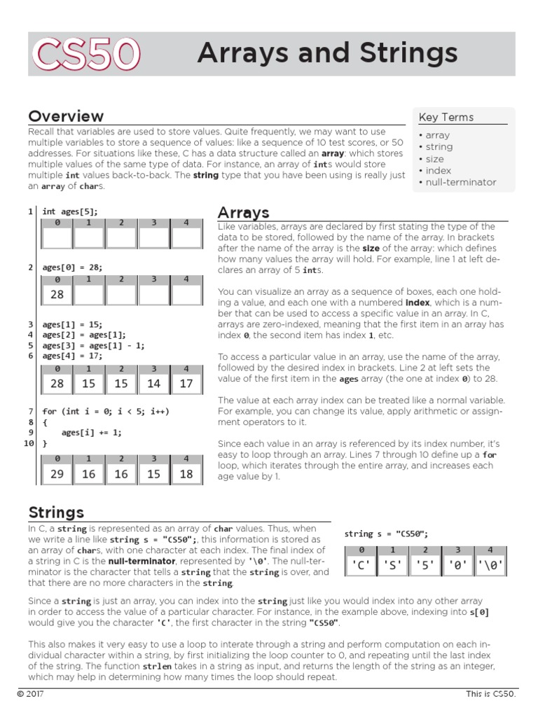 Arrays And Strings Array Which Stores Pdf Array Data Structure Data Type 