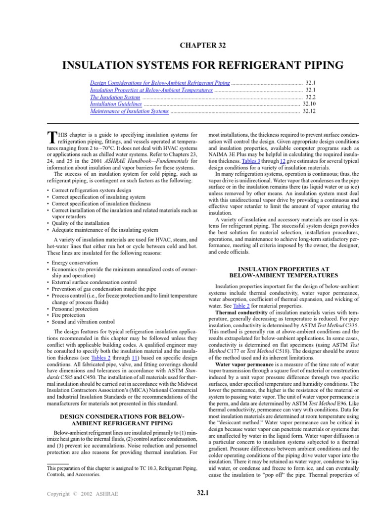 R02 - 32SI - Insulation System For Refrigerant Piping PDF | PDF ...