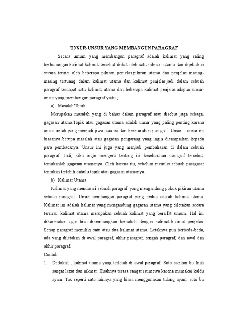 Unsur-Unsur Paragraf | PDF