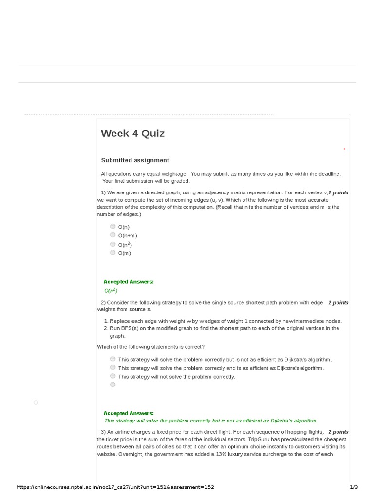Week 4 Assignment 1 | Download Free PDF | Combinatorics | Graph Theory