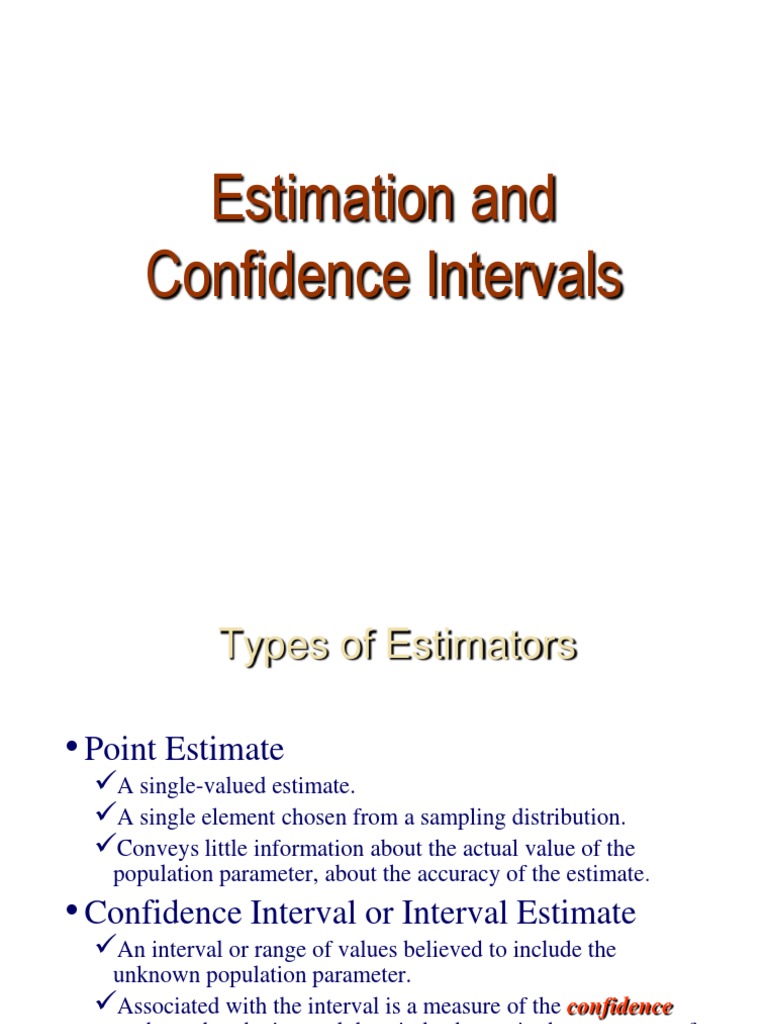 Estimation and Confidence Intervals | PDF | Confidence Interval ...
