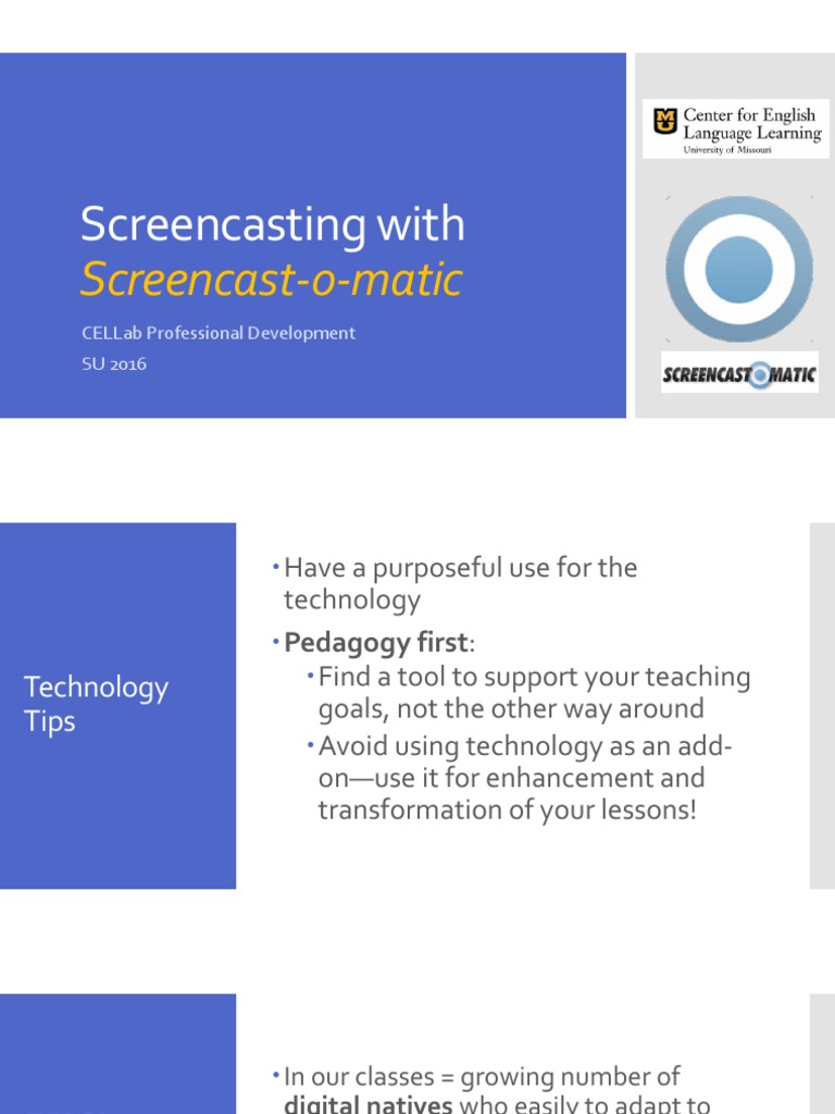 Screencasting | PDF | English As A Second Or Foreign Language | Teachers