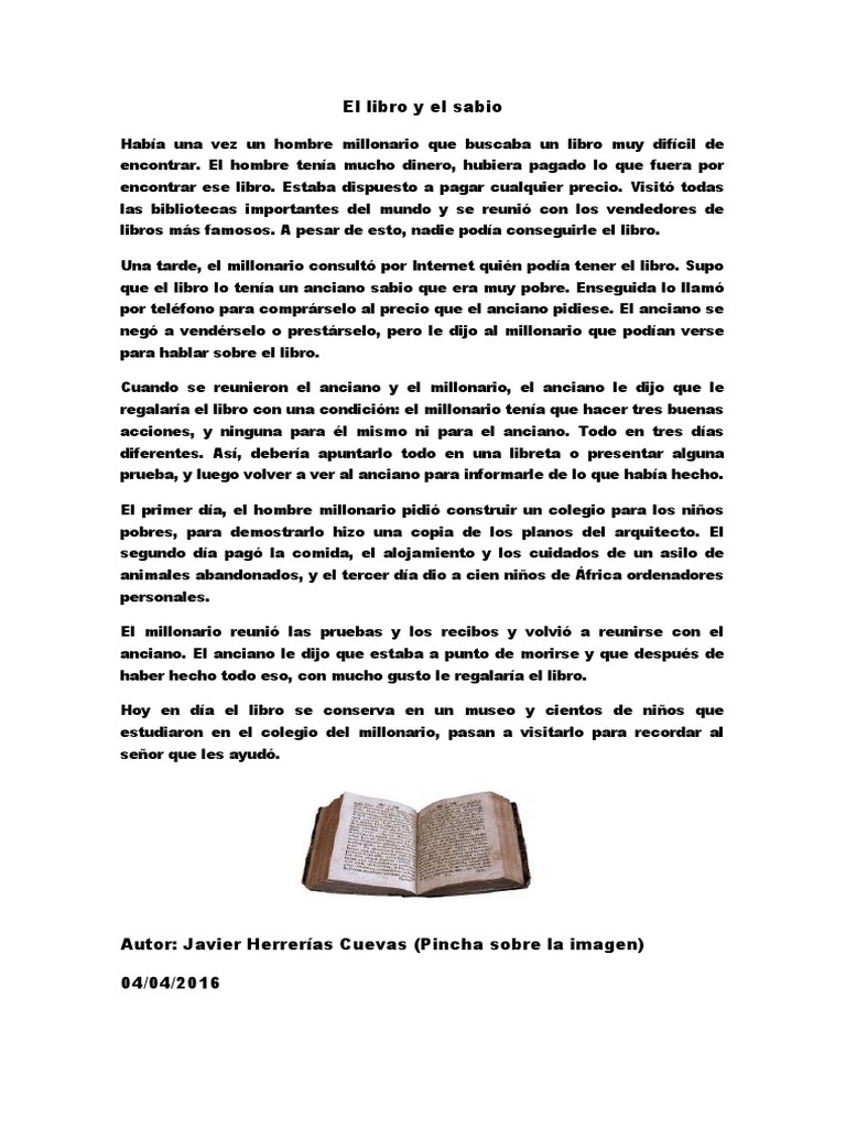 El anciano sabio y el millonario | PDF | Libros | Ocio