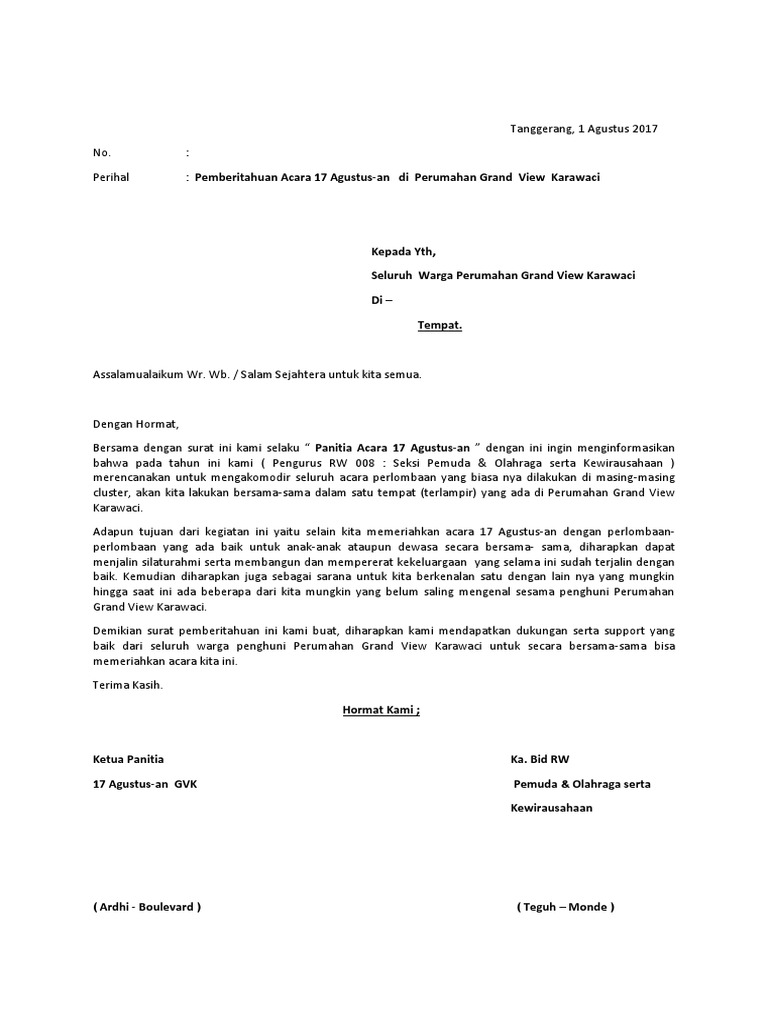 17 Agustus - An Grand View Karawaci | PDF