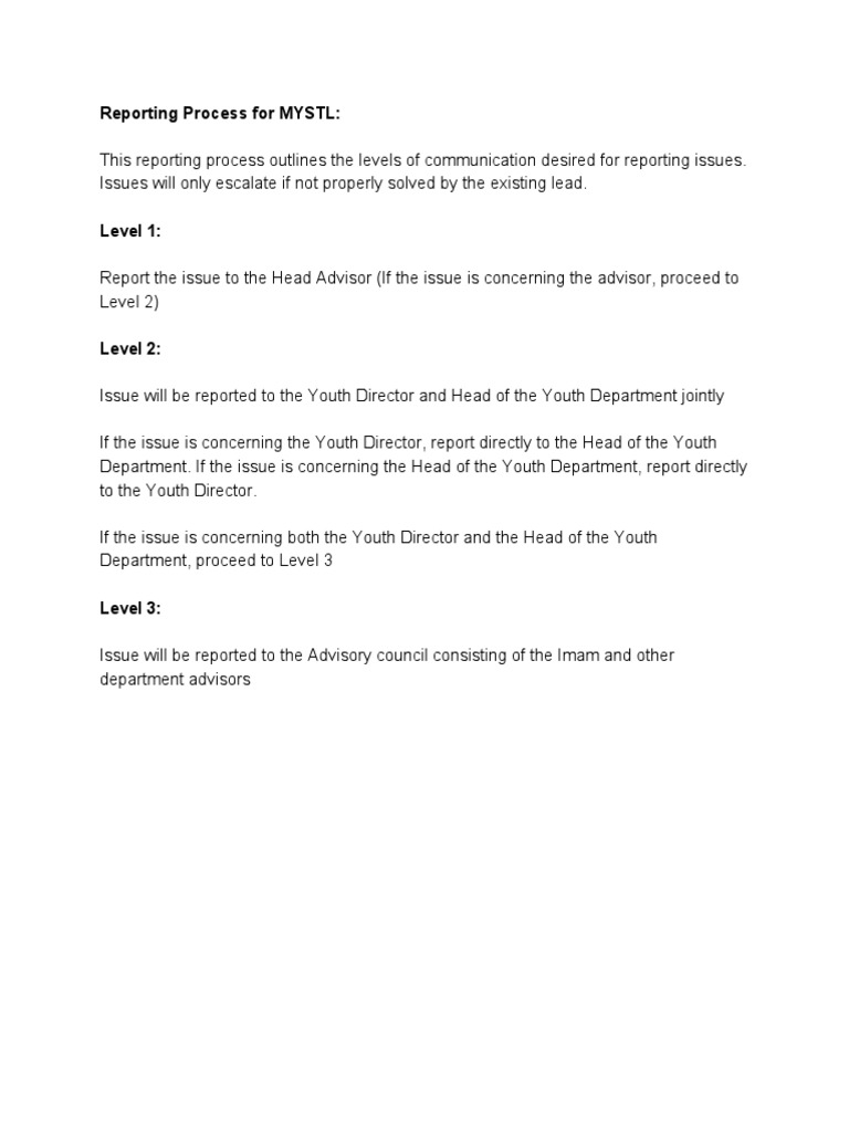 Reporting Process | PDF