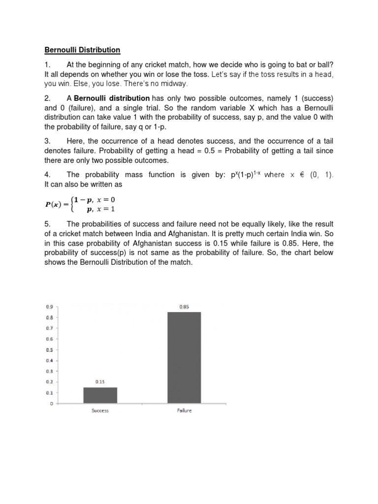 Bernoulli Distribution | PDF | Probability Distribution | Probability