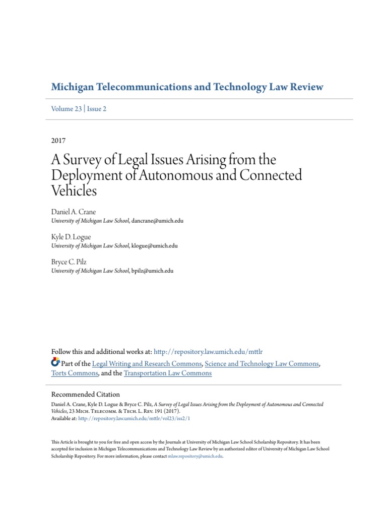 Legal Issues in Autonomous Vehicles | PDF | Autonomous Car | Tesla Model S