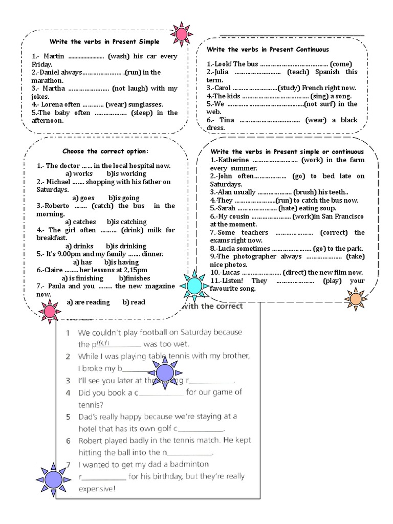 Present Simple Vs Present Continuous 13525 | PDF | Grammar