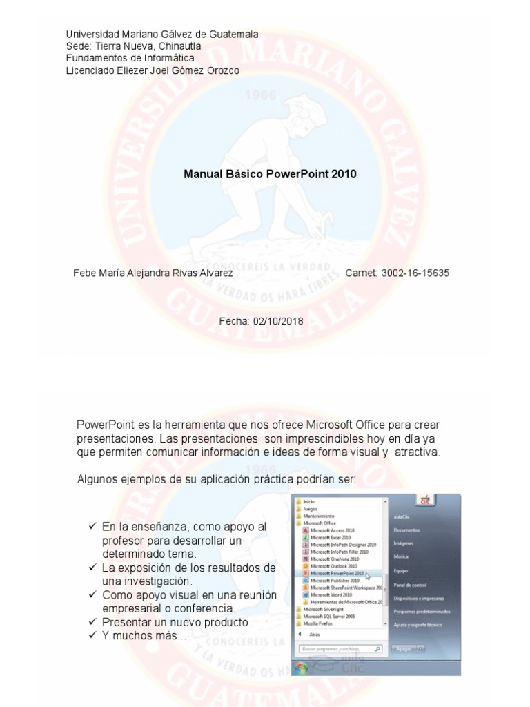 Manual Basico de PowerPoint | Descargar gratis PDF | Microsoft ...