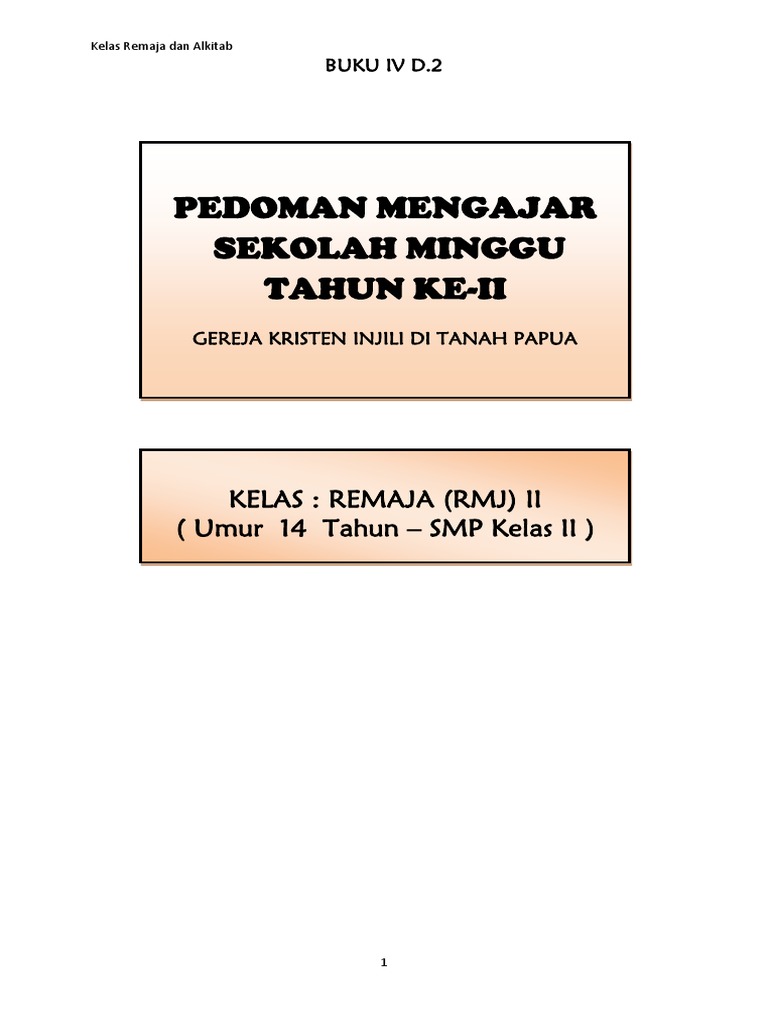 Pedoman Mengajar SM, Kelas RMJ 2 | PDF